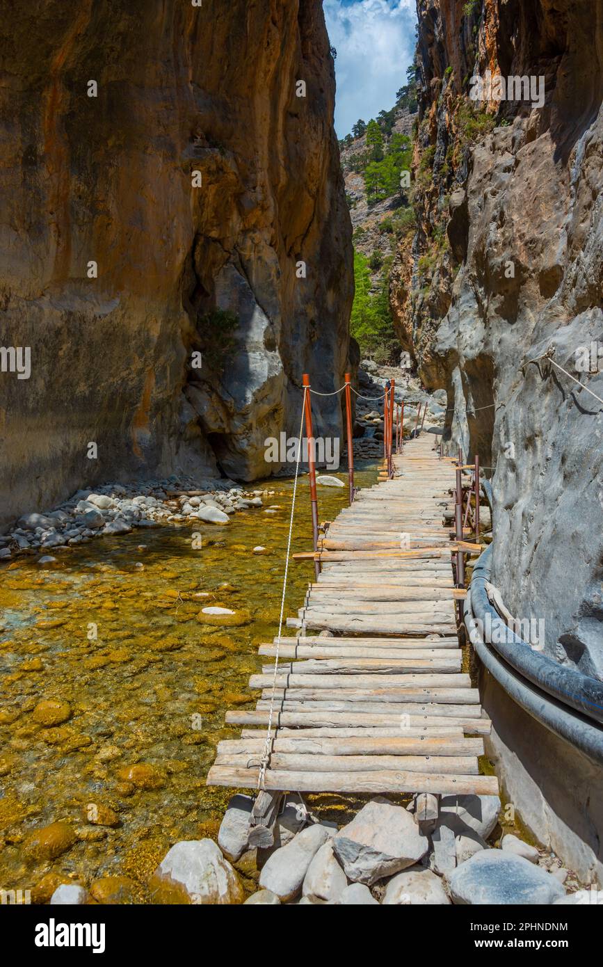 Iron Gates at Samaria gorge at Greek island Crete Stock Photo - Alamy