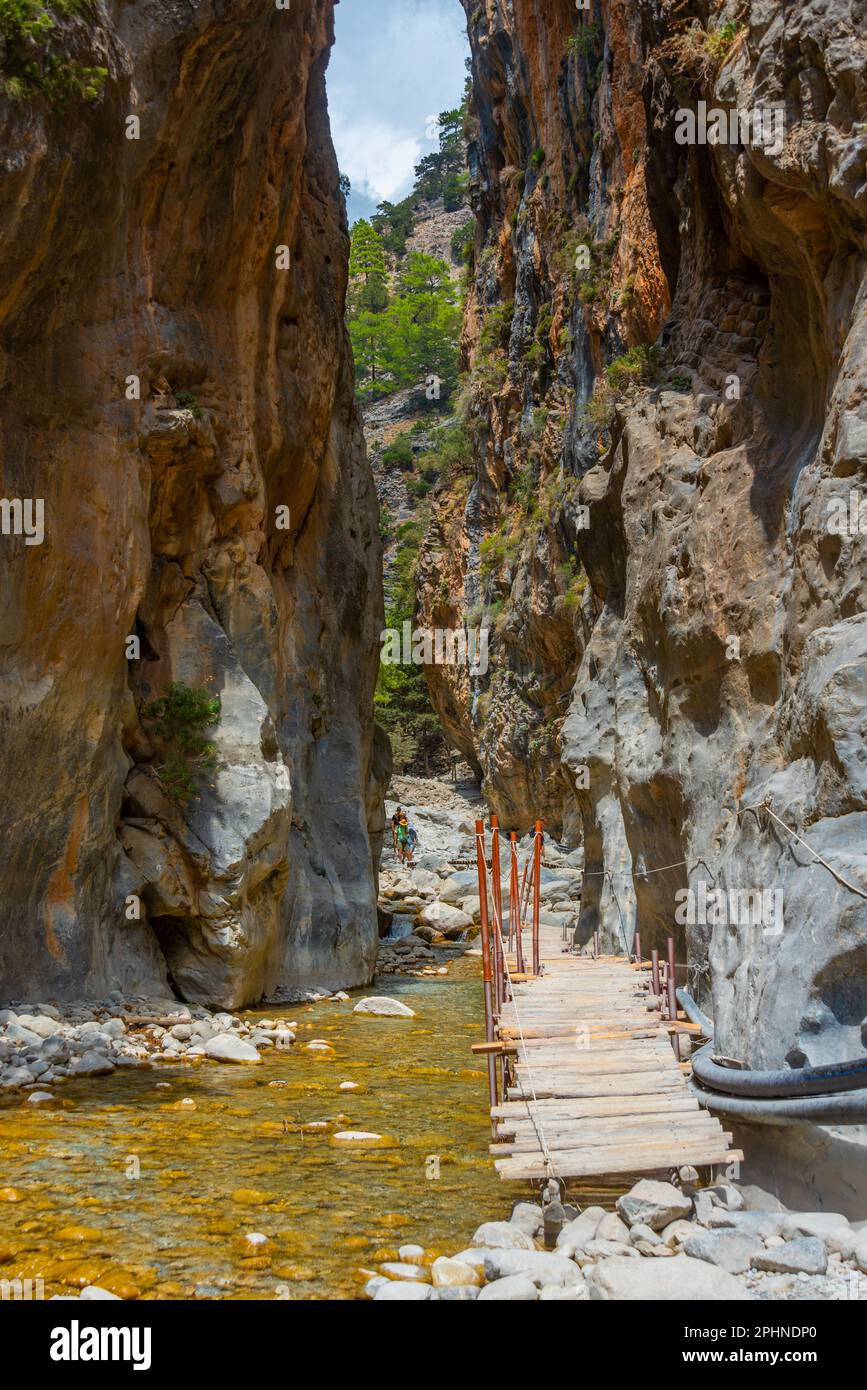 Iron Gates at Samaria gorge at Greek island Crete Stock Photo - Alamy