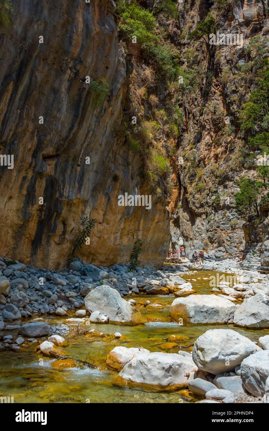 Iron Gates at Samaria gorge at Greek island Crete Stock Photo - Alamy