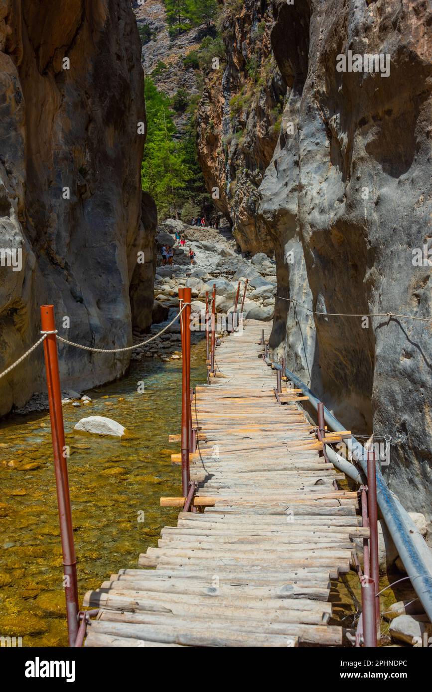 Iron Gates at Samaria gorge at Greek island Crete Stock Photo - Alamy