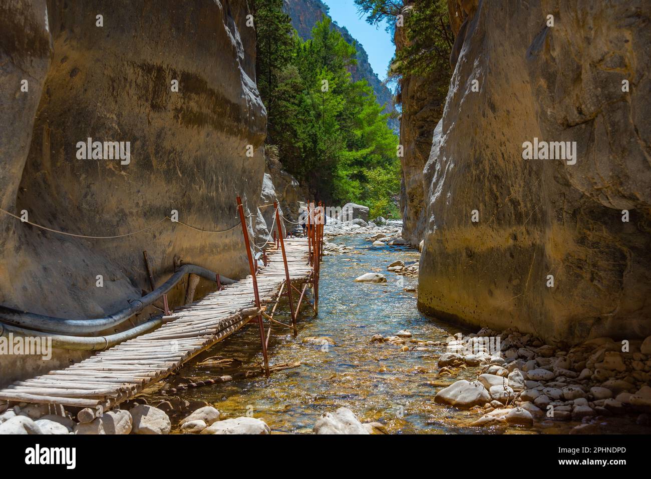 Iron Gates at Samaria gorge at Greek island Crete Stock Photo - Alamy