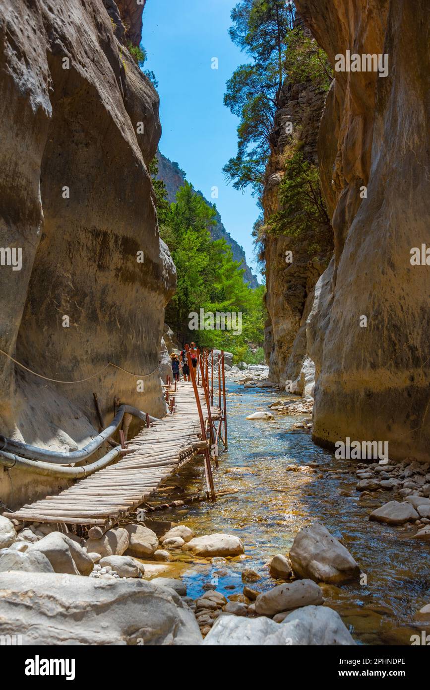 Iron Gates at Samaria gorge at Greek island Crete Stock Photo - Alamy