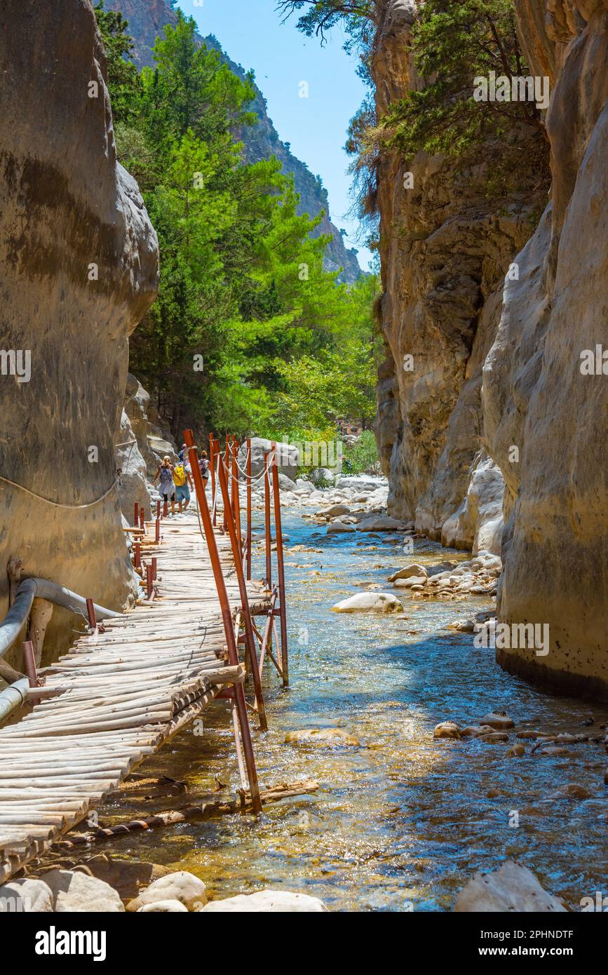 Iron Gates at Samaria gorge at Greek island Crete Stock Photo - Alamy