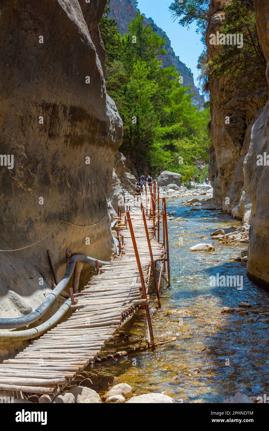 Iron Gates at Samaria gorge at Greek island Crete Stock Photo - Alamy