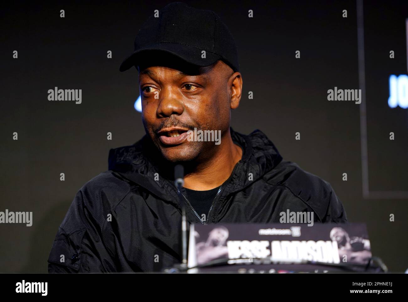 Jesse Addison during a press conference at Nobu Hotel London Portman ...