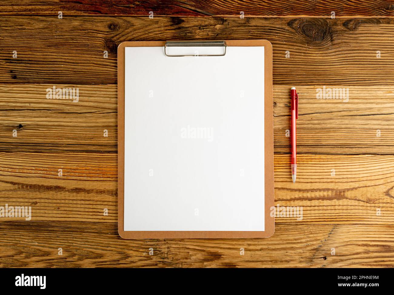 Blank Paper Tablet Top View, Empty White Sheet on Wood Table Flat Lay ...