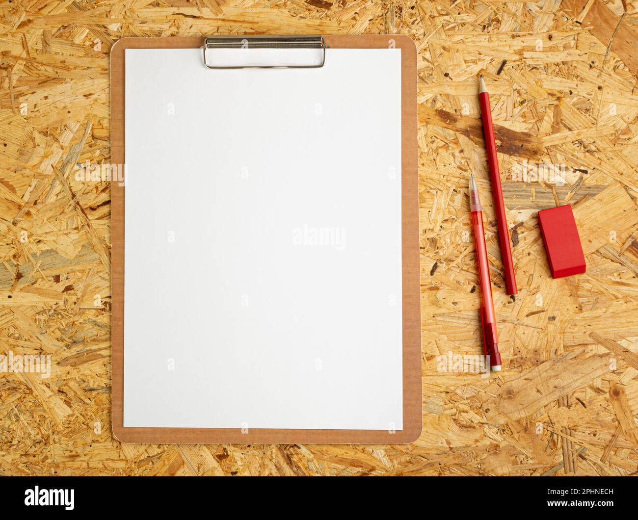 Blank Paper Tablet Top View, Empty White Sheet on Wood Table Flat Lay ...