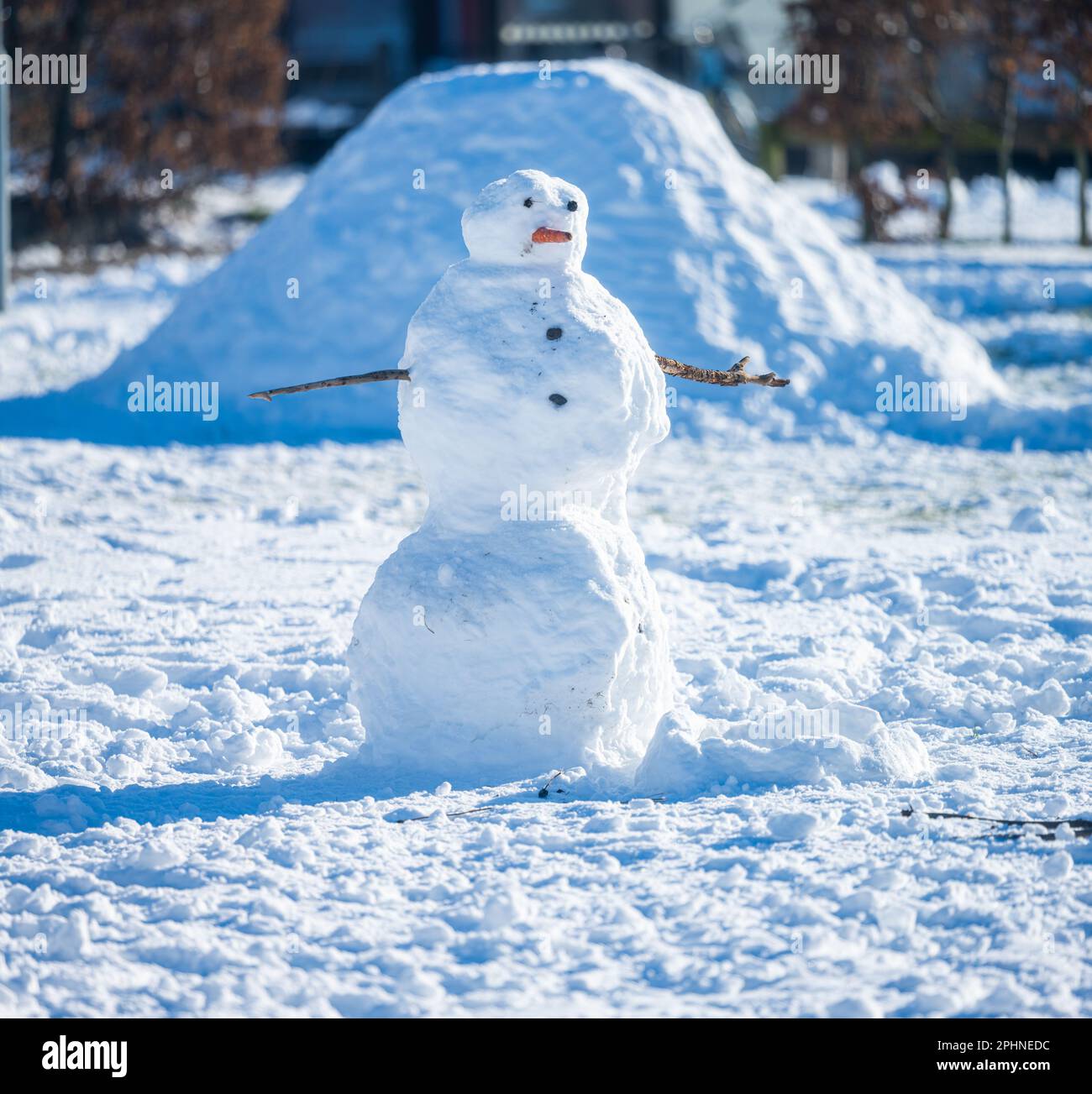 Snowman in a field hi-res stock photography and images - Alamy