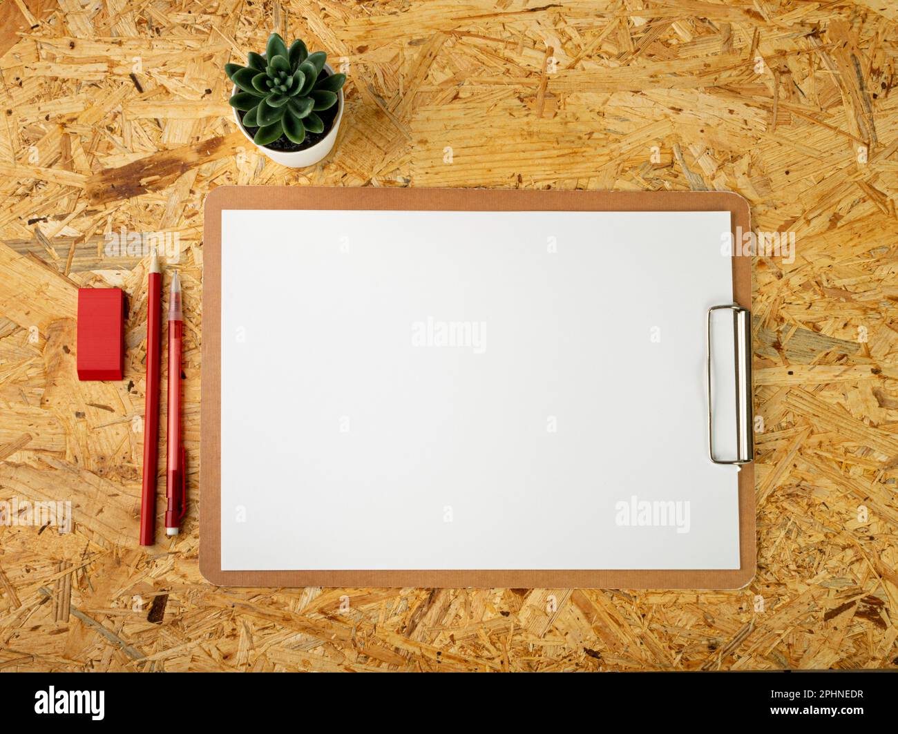 Blank Paper Tablet Top View, Empty White Sheet on Wood Table Flat Lay ...