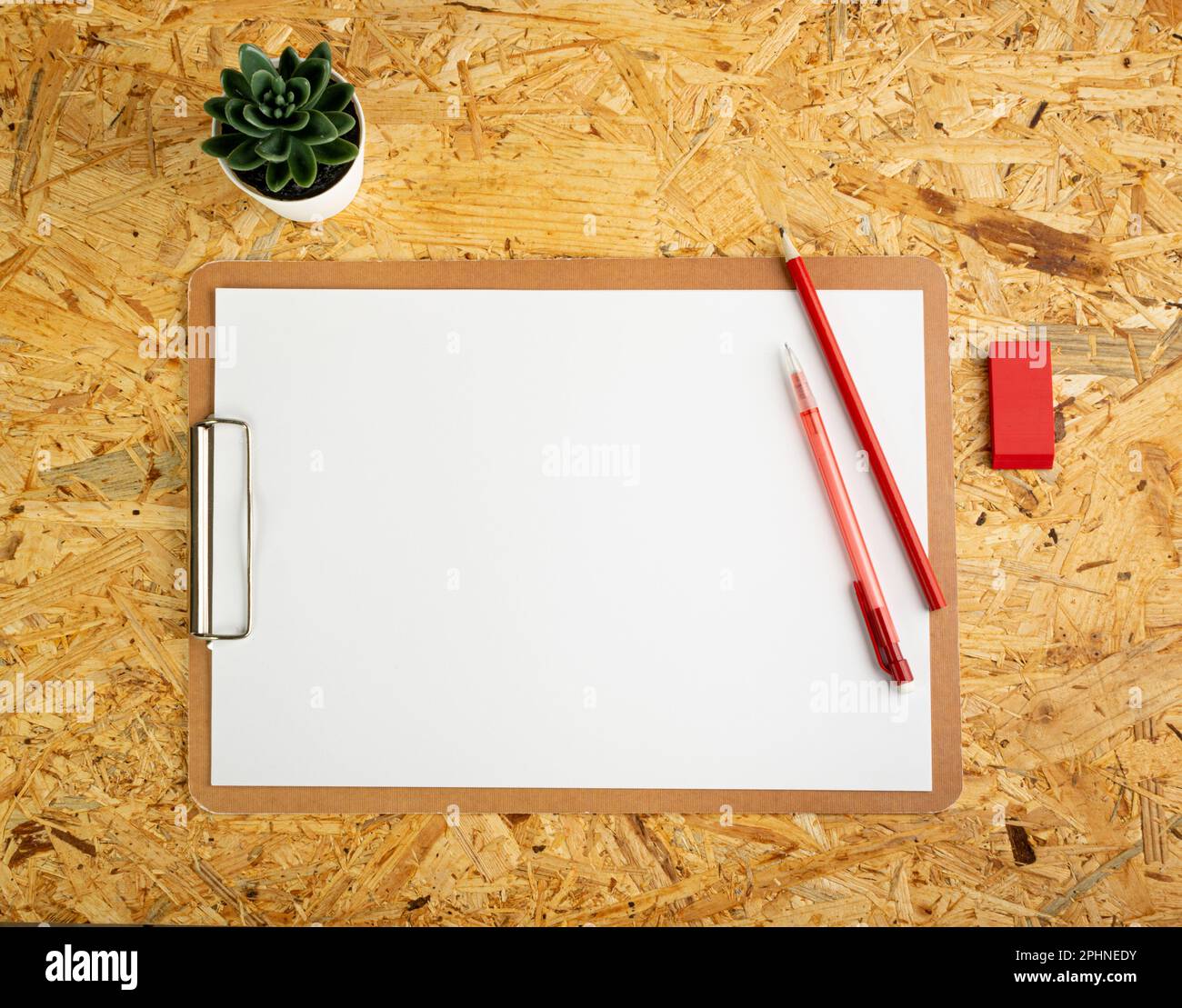 Blank Paper Tablet Top View, Empty White Sheet on Wood Table Flat Lay ...
