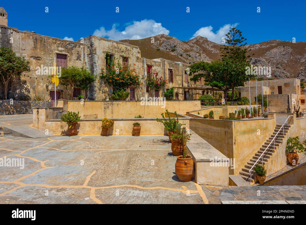 Museum of the Monastery of Preveli at Greek island Crete Stock Photo ...