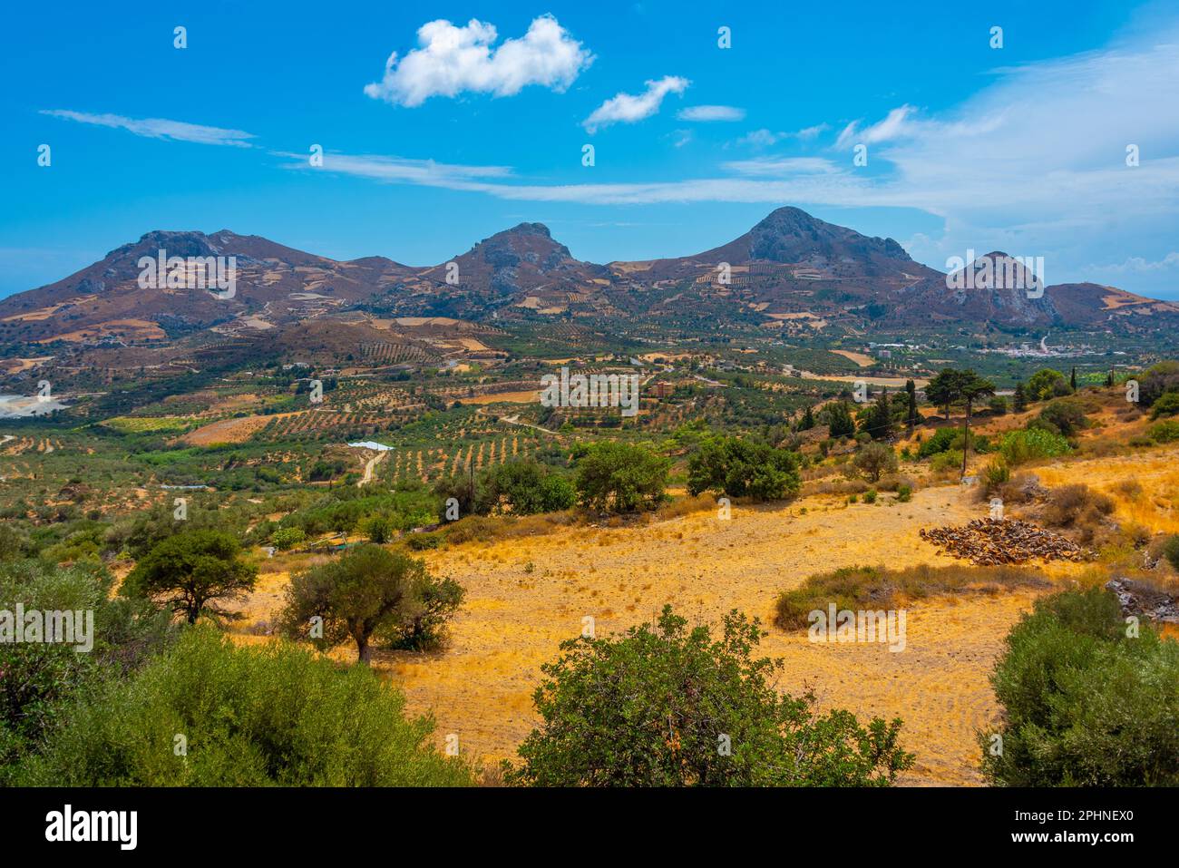 Panorama view of agricultural landscape near Asomatos and Lefkogeia ...