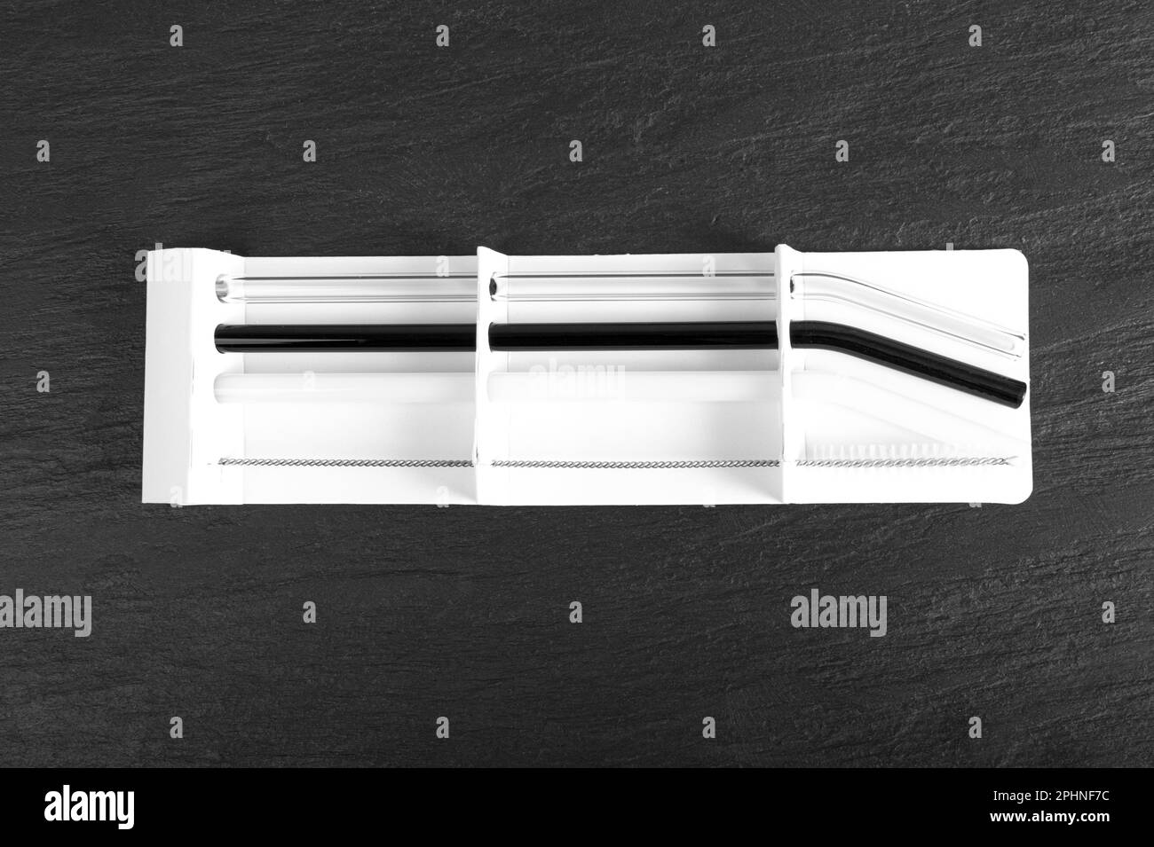 Glass Drink Straws with Cleaning Brush, Black and White Drinking Straw ...