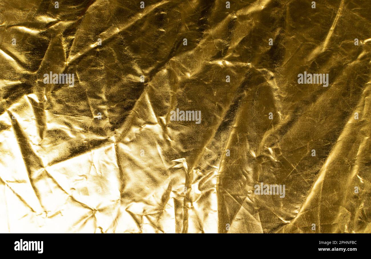 Crumpled Gold Fabric Texture Background, Wrinkled Bronze Pattern ...