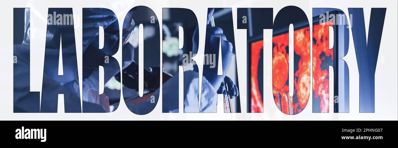 Laboratory word with human inside in protective wear that have job of ...