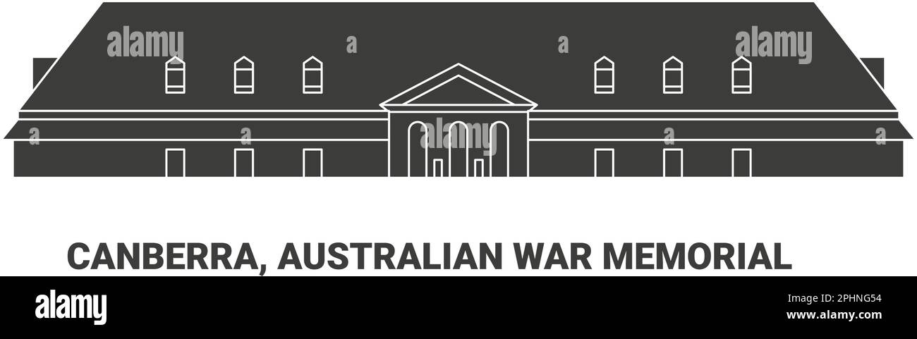 Australia, Canberra, Australian War Memorial travel landmark vector illustration Stock Vector ...