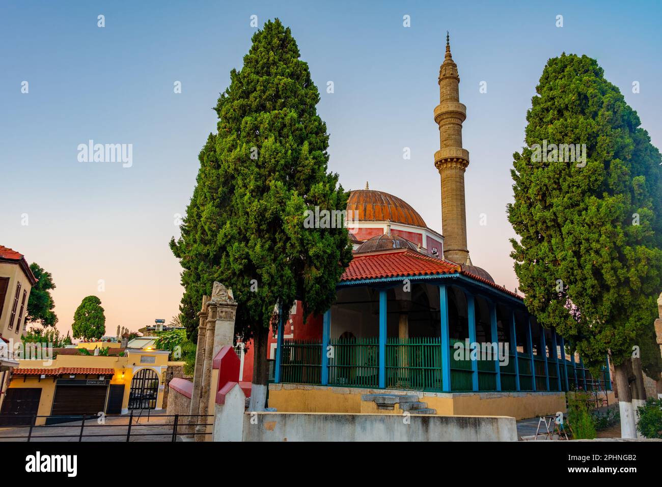 Sunrise view of the Suleiman mosque at Rhodes, Greece Stock Photo - Alamy
