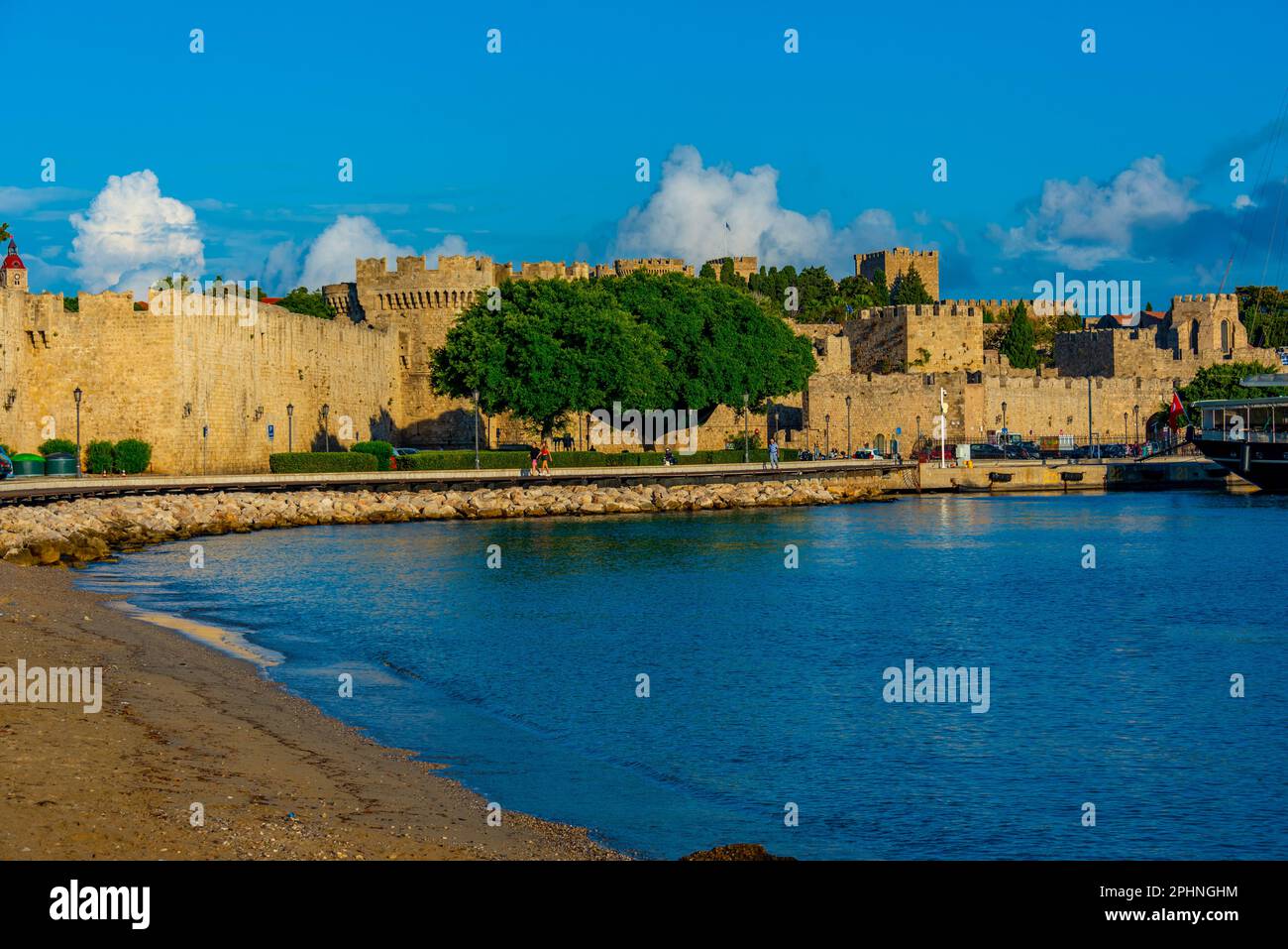 View of ancient fortification at Rhodes in Greece Stock Photo - Alamy