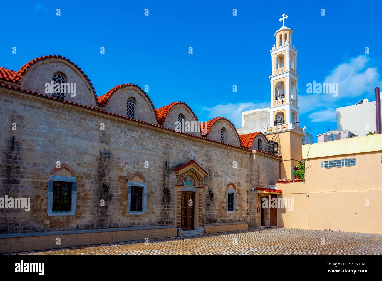 The Assumption of the Virgin Mary Holy church at Rhodes, Greece Stock ...