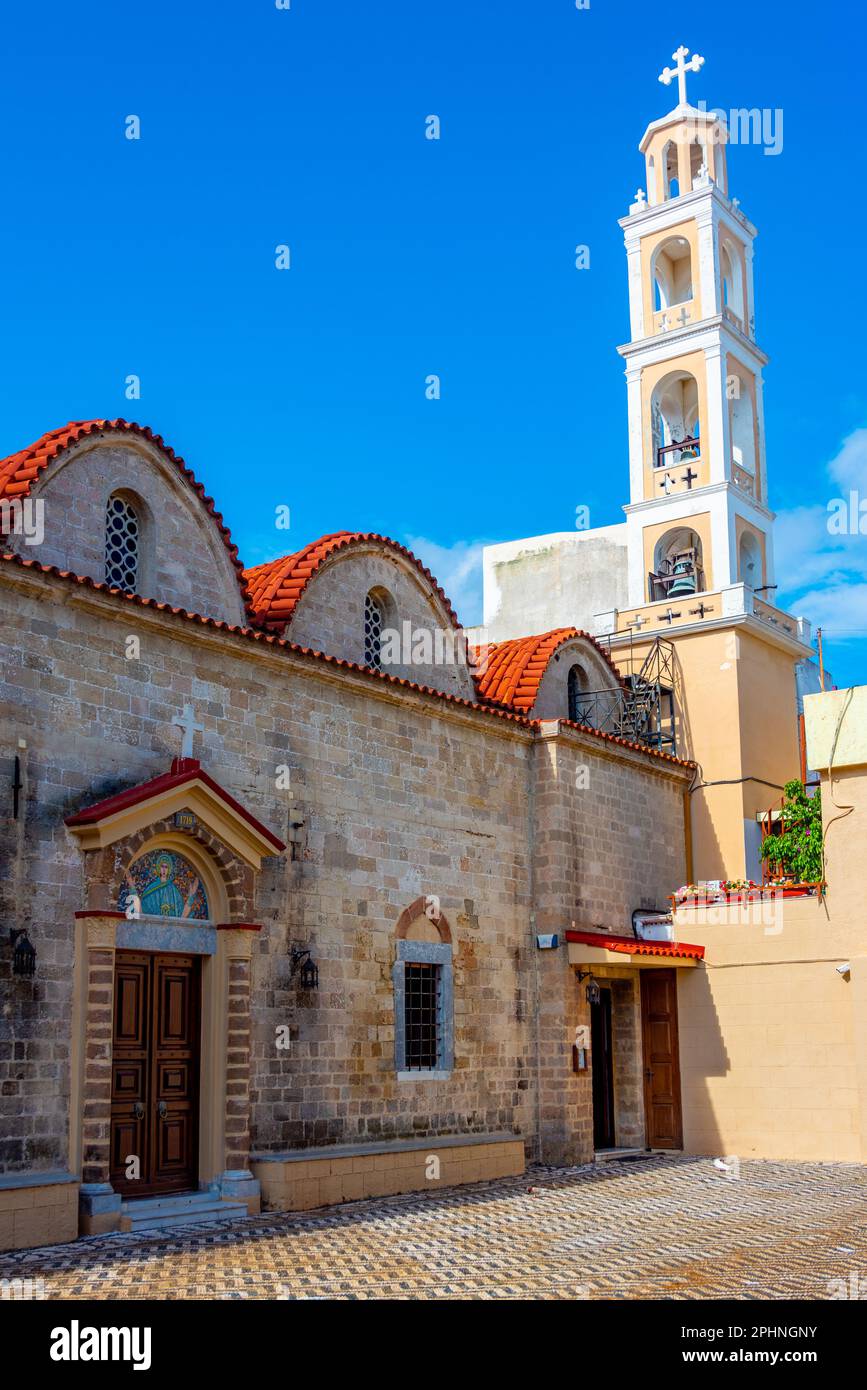 The Assumption of the Virgin Mary Holy church at Rhodes, Greece Stock ...