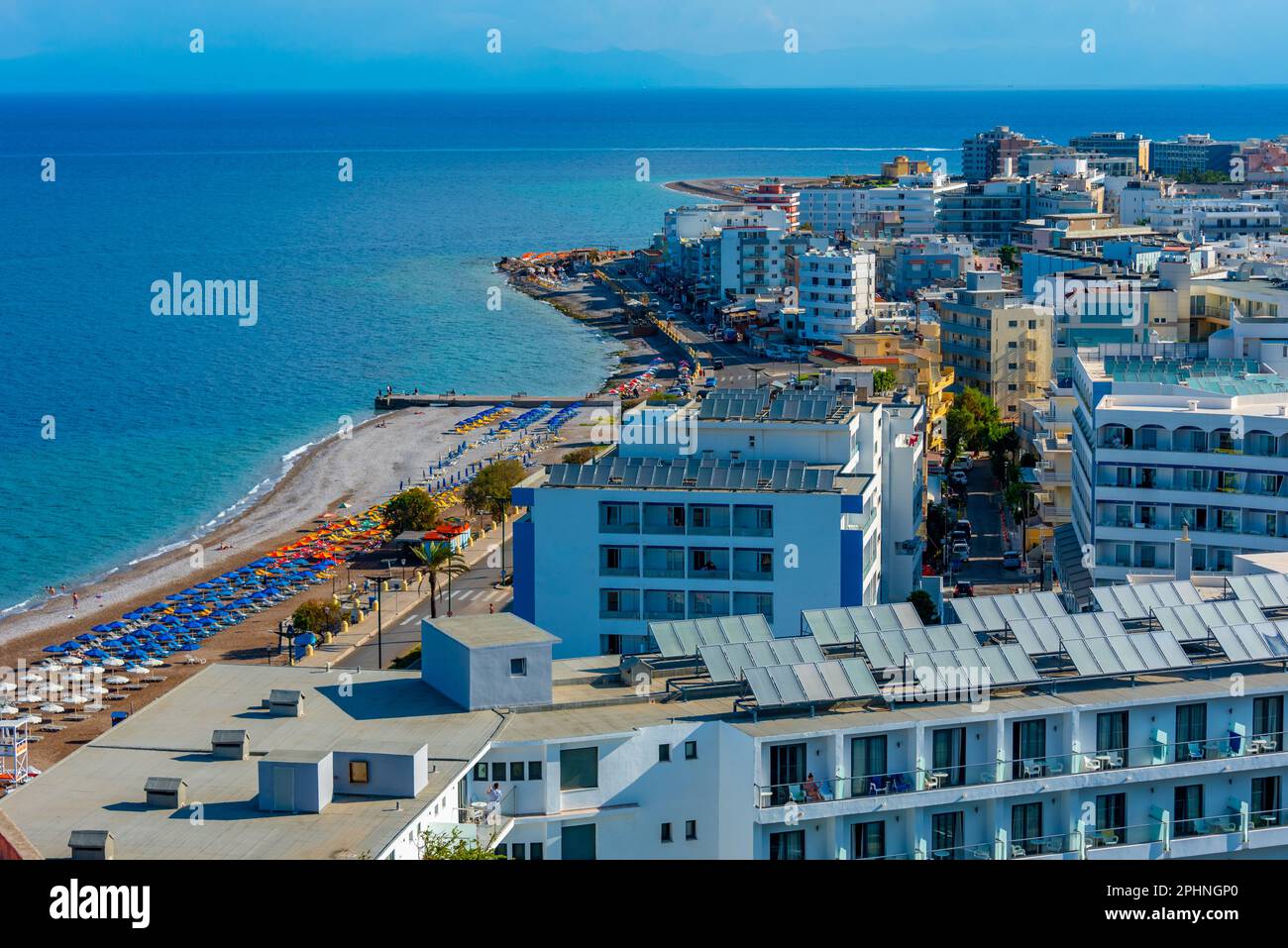 Aerial view of Elli beach at Rhodes town in Greece Stock Photo - Alamy