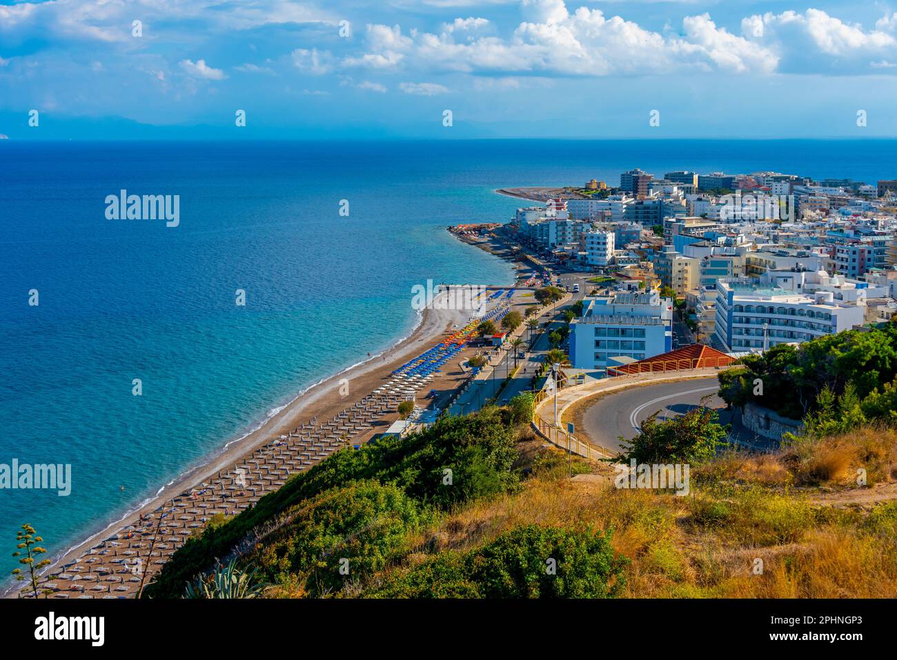 Aerial view of Elli beach at Rhodes town in Greece Stock Photo - Alamy