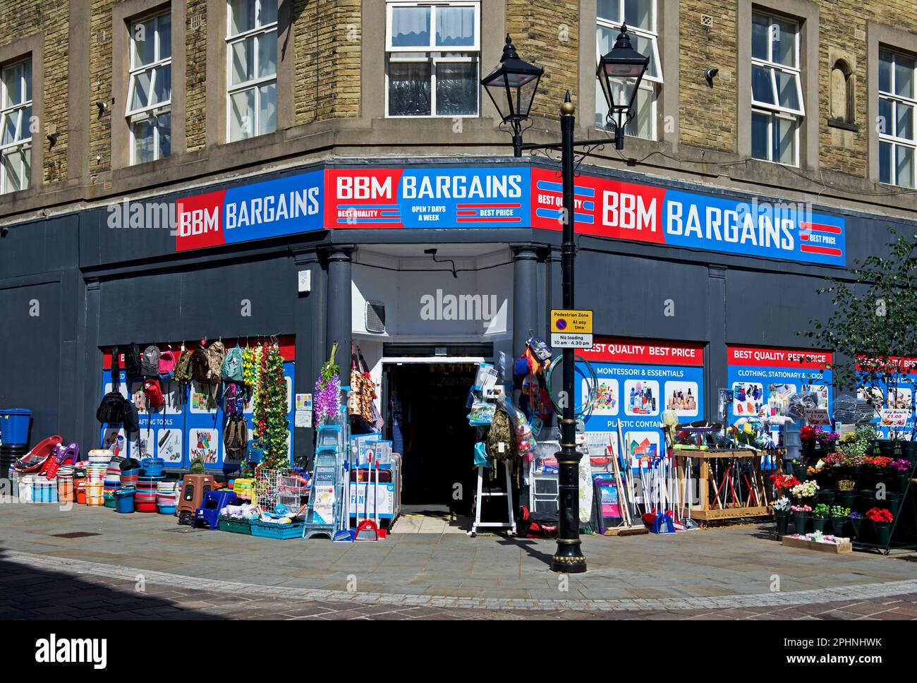 Budget bargain shop in Keighley, West Yorkshire, England UK Stock Photo ...