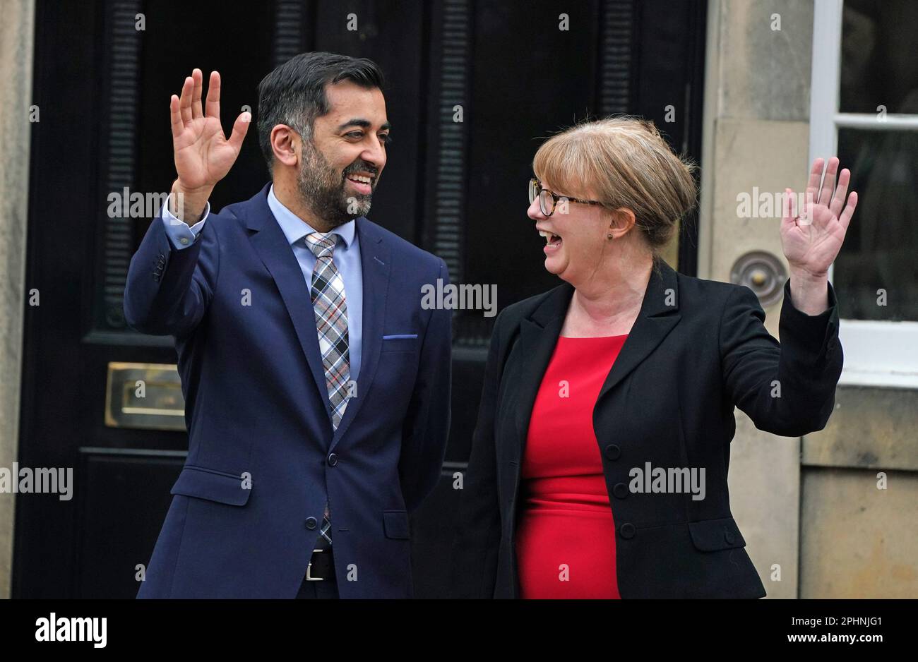 Newly elected First Minister of Scotland Humza Yousaf and deputy First ...
