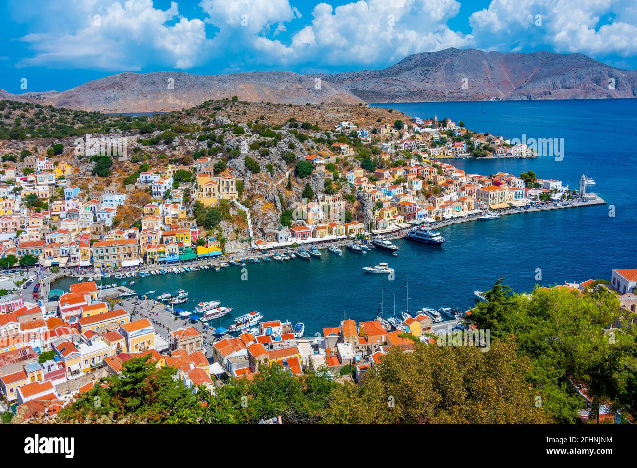 Panorama view of Greek island Symi Stock Photo - Alamy