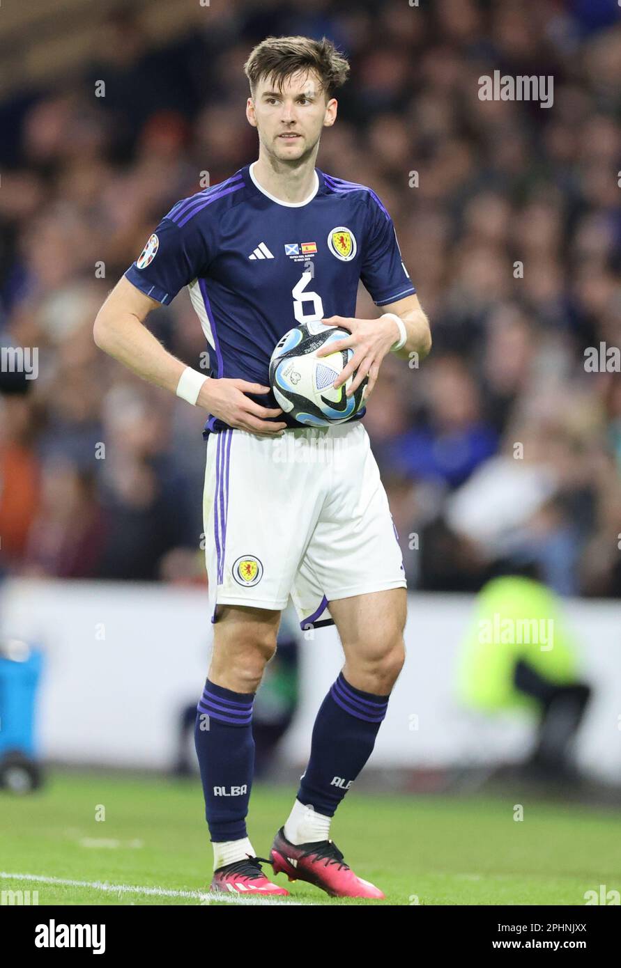 Scotland's Kieran Tierney during the UEFA Euro 2024 qualifying group A ...