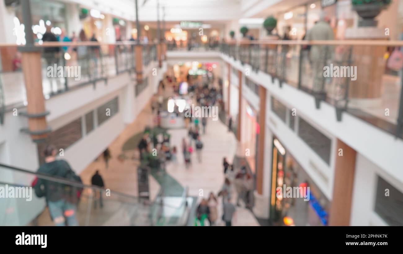 Blurred Shopping Mall, a Lot of People in Blur Supermarket, Defocused ...