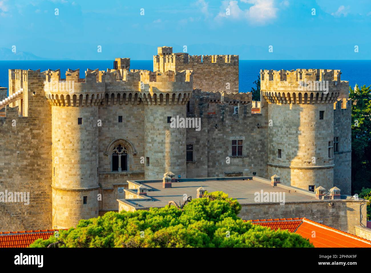 Aerial view of Palace of the Grand Master of the Knights of Rhodes in ...