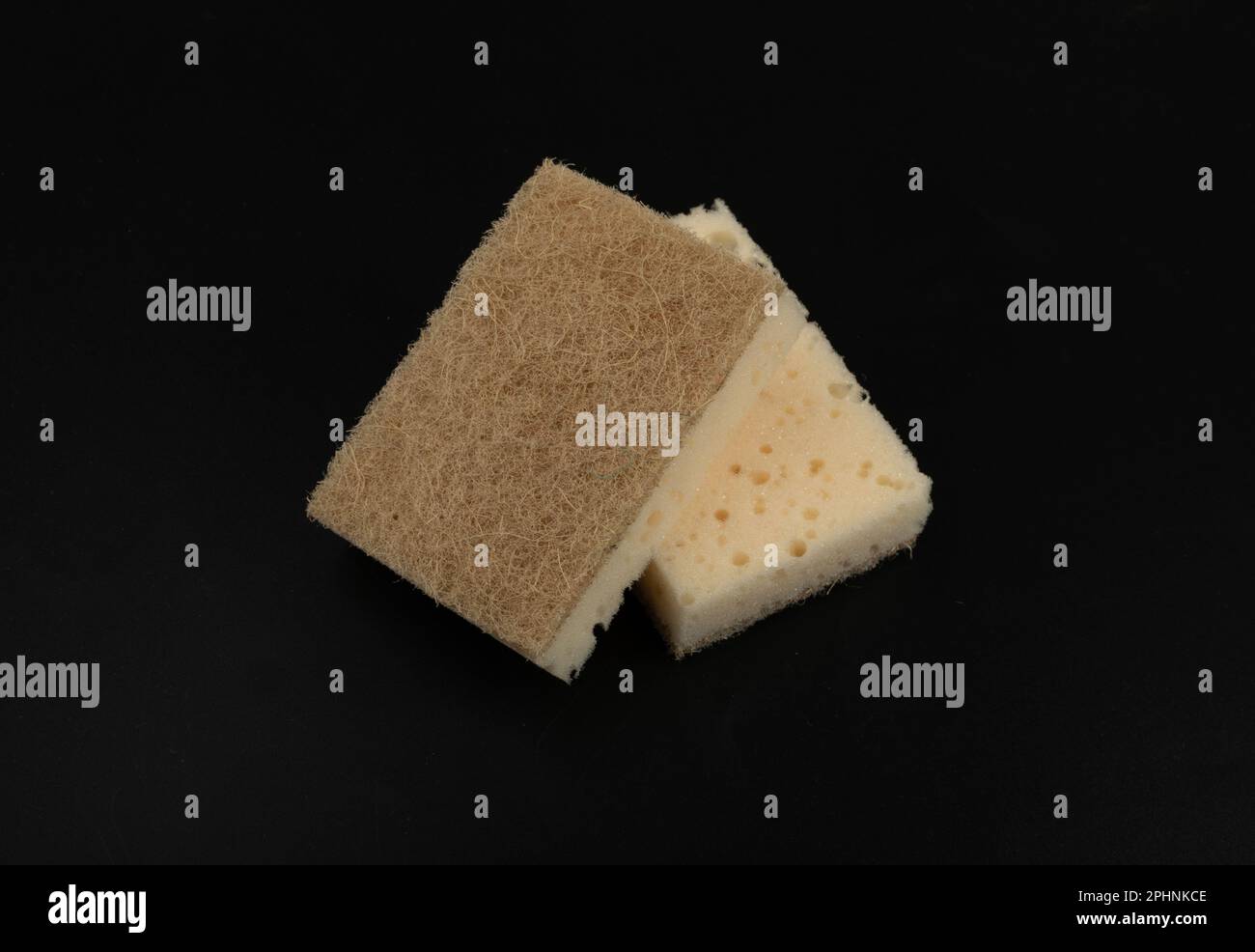 Natural Sponge Isolated on Black, Eco Brown Sponges, Eco Friendly ...