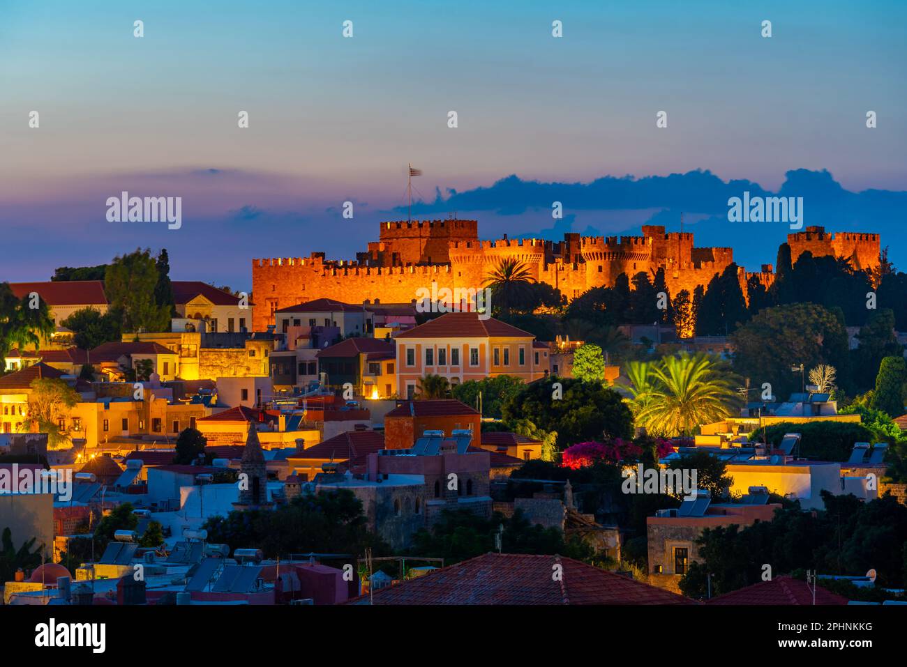 Sunset panorama view of Palace of the Grand Master of the Knights of ...