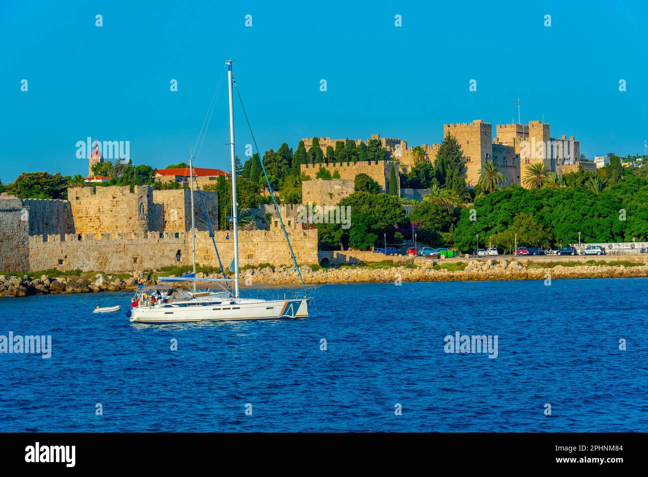 View of ancient fortification at Rhodes in Greece Stock Photo - Alamy