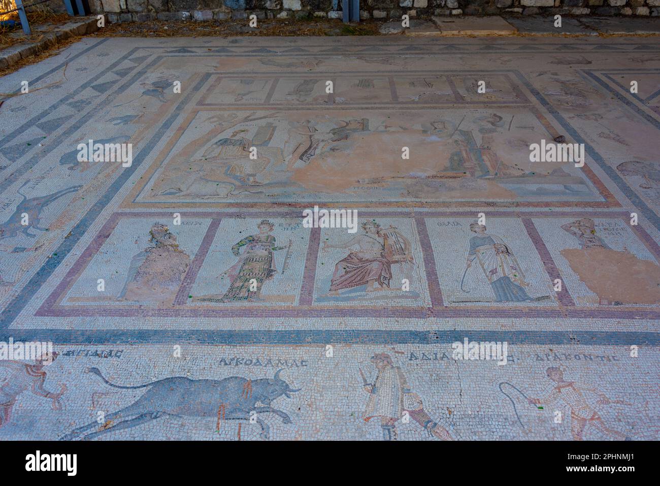 Ancient mosaics at Nymphaeum at Greek island Kos Stock Photo - Alamy