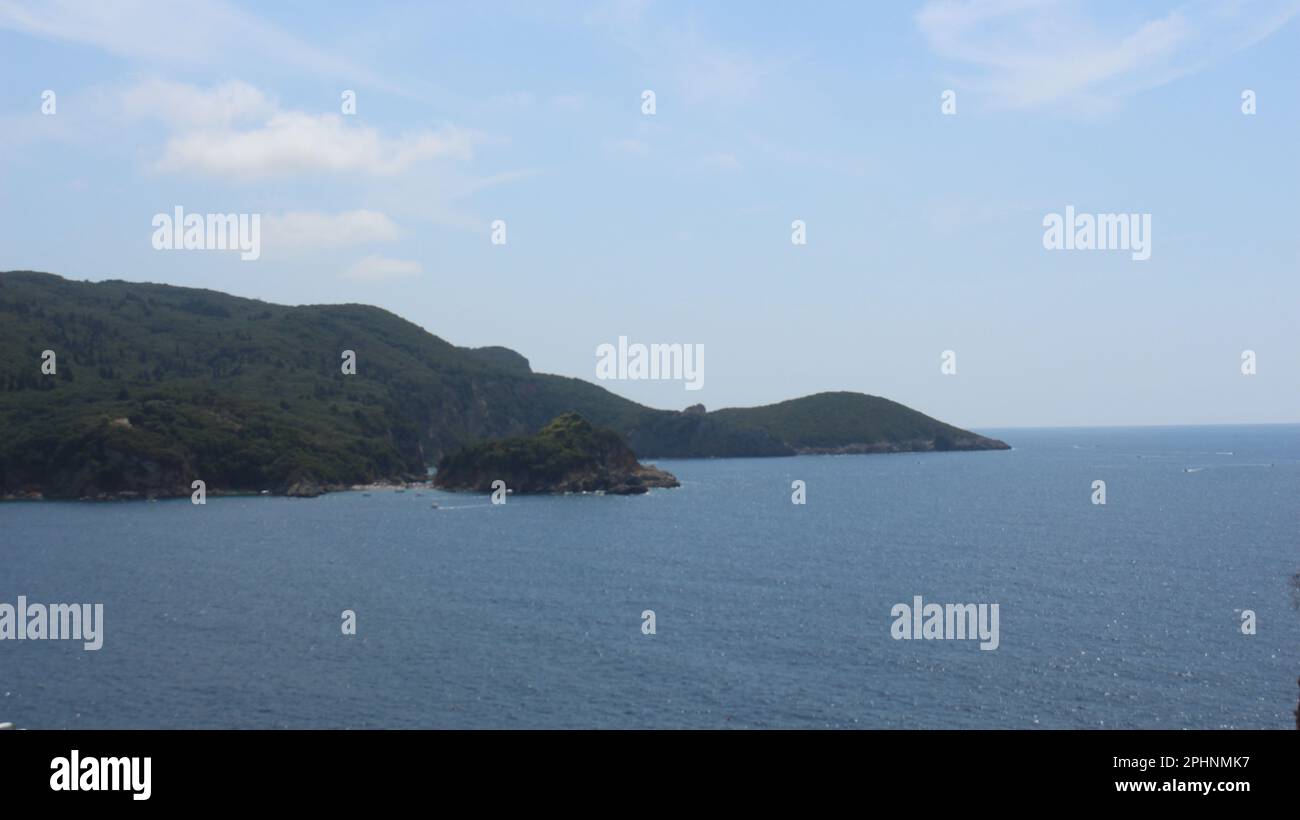 Greece, Corfu Mountain and Sea Life Stock Photo - Alamy