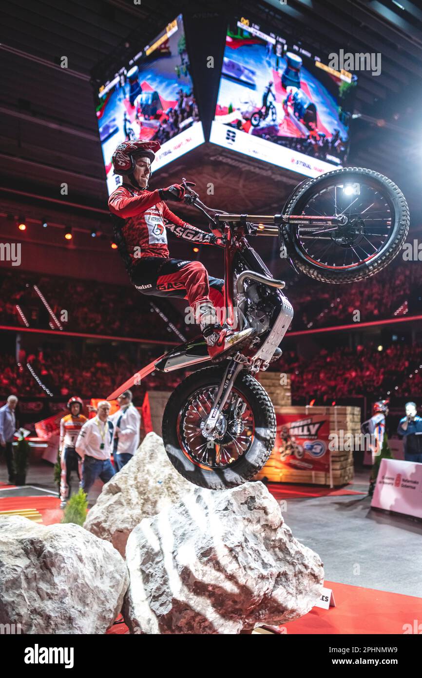 Jaime Busto i in a competition in Spain competing in a closed stadium Stock Photo - Alamy