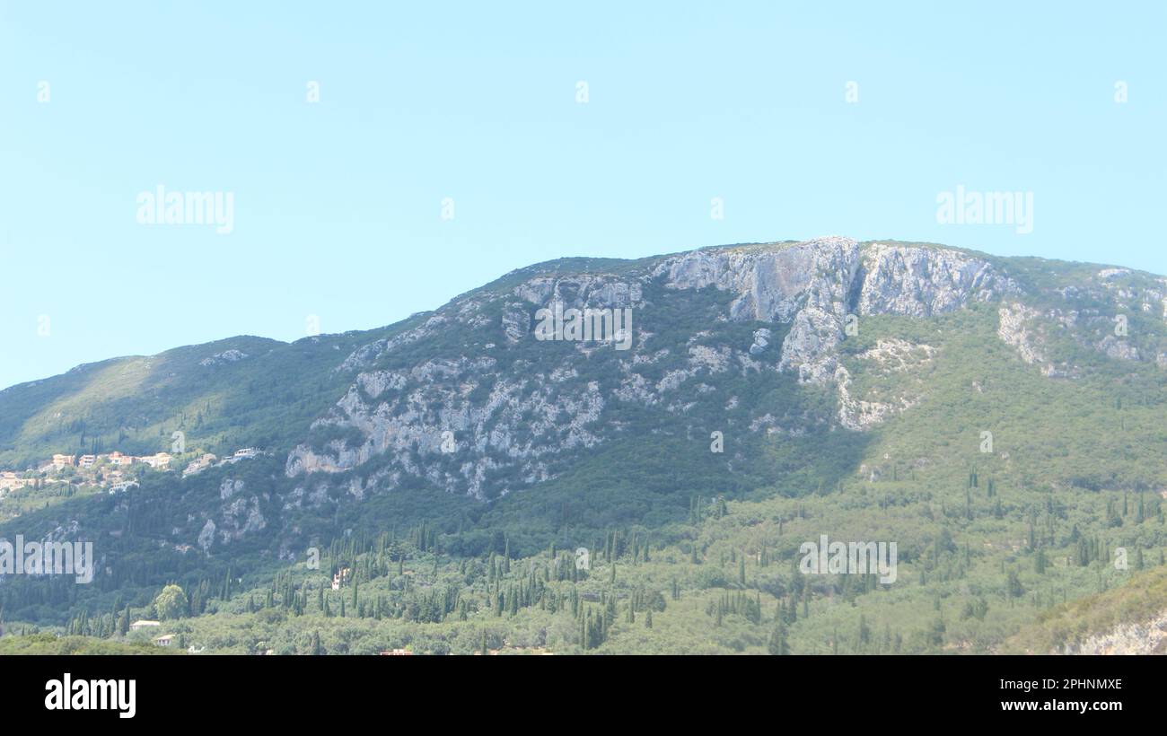 Greece, Corfu Mountain and Sea Life Stock Photo - Alamy