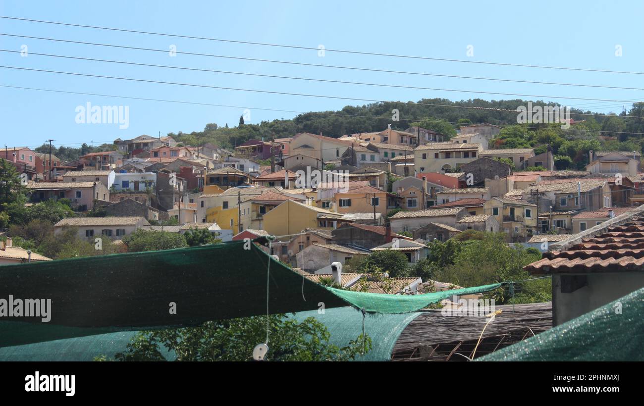 Greece, Corfu Mountain and Sea Life Stock Photo - Alamy