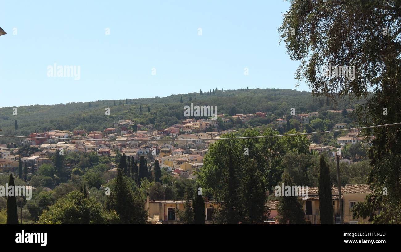 Greece, Corfu Mountain and Sea Life Stock Photo - Alamy
