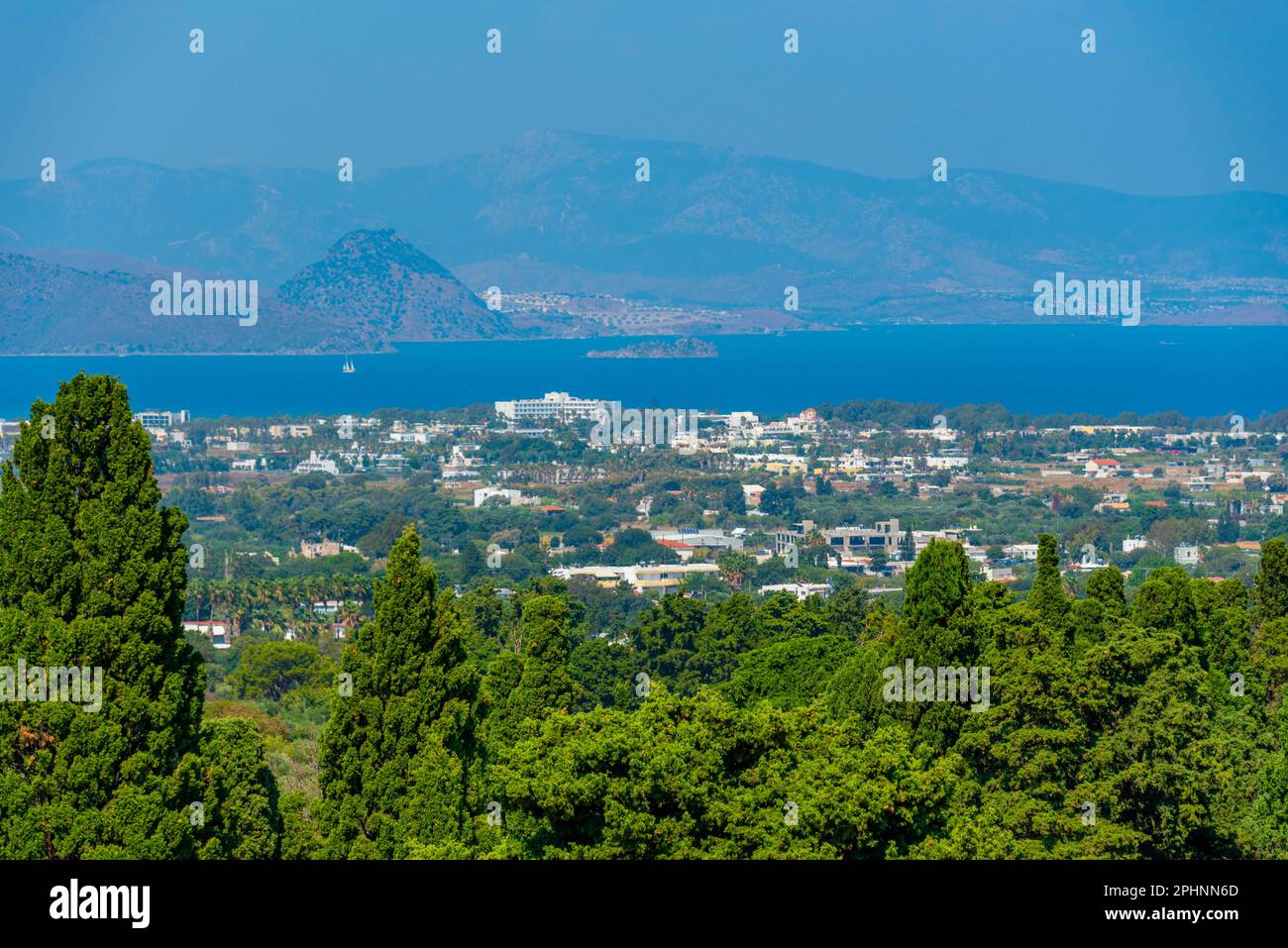Panorama view of Kos island and Bodrum in Turkey Stock Photo - Alamy