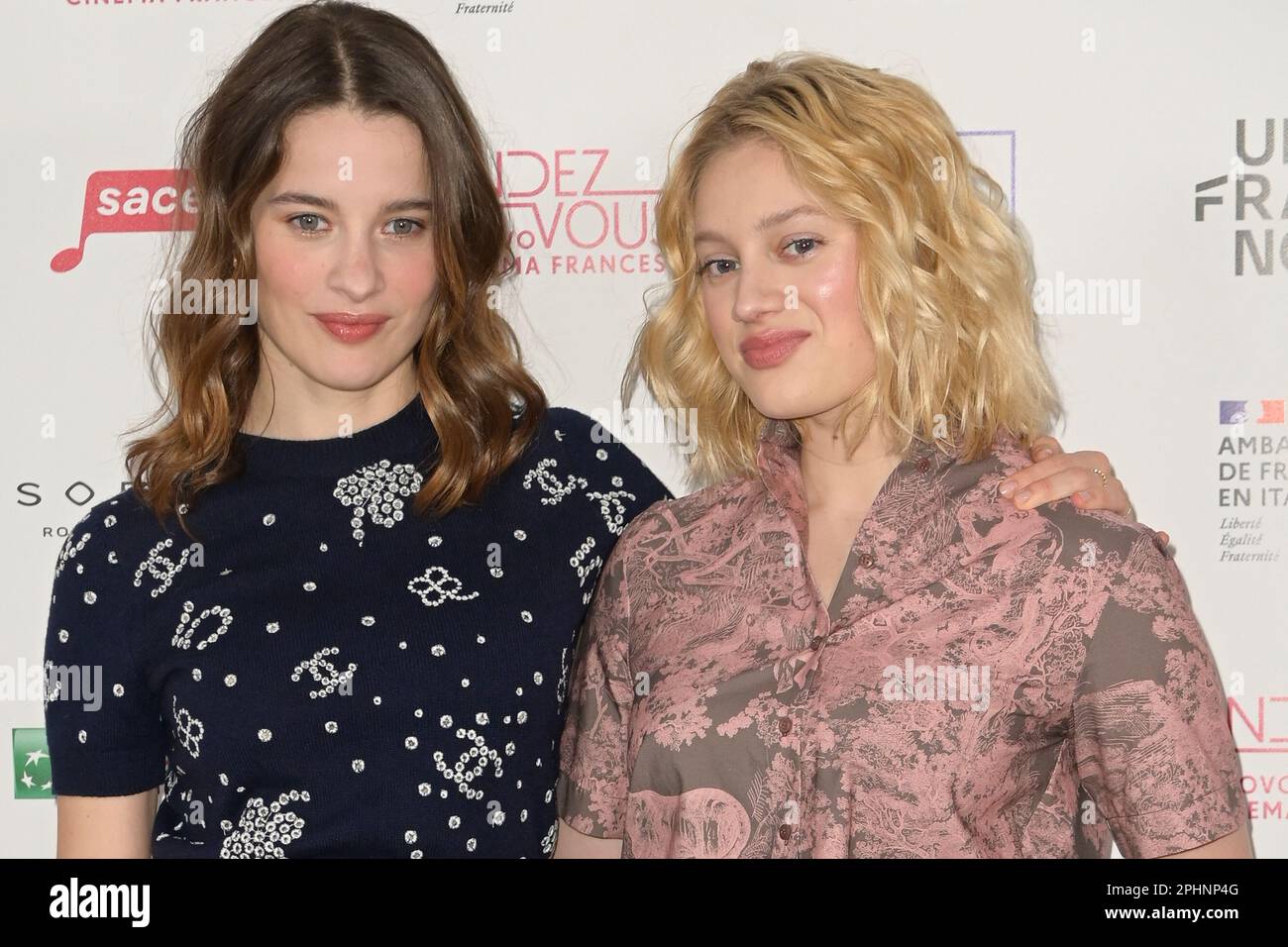 Rome, Italy. 29th Mar, 2023. Rebecca Marder (L) and Nadia Tereszkiewicz ...