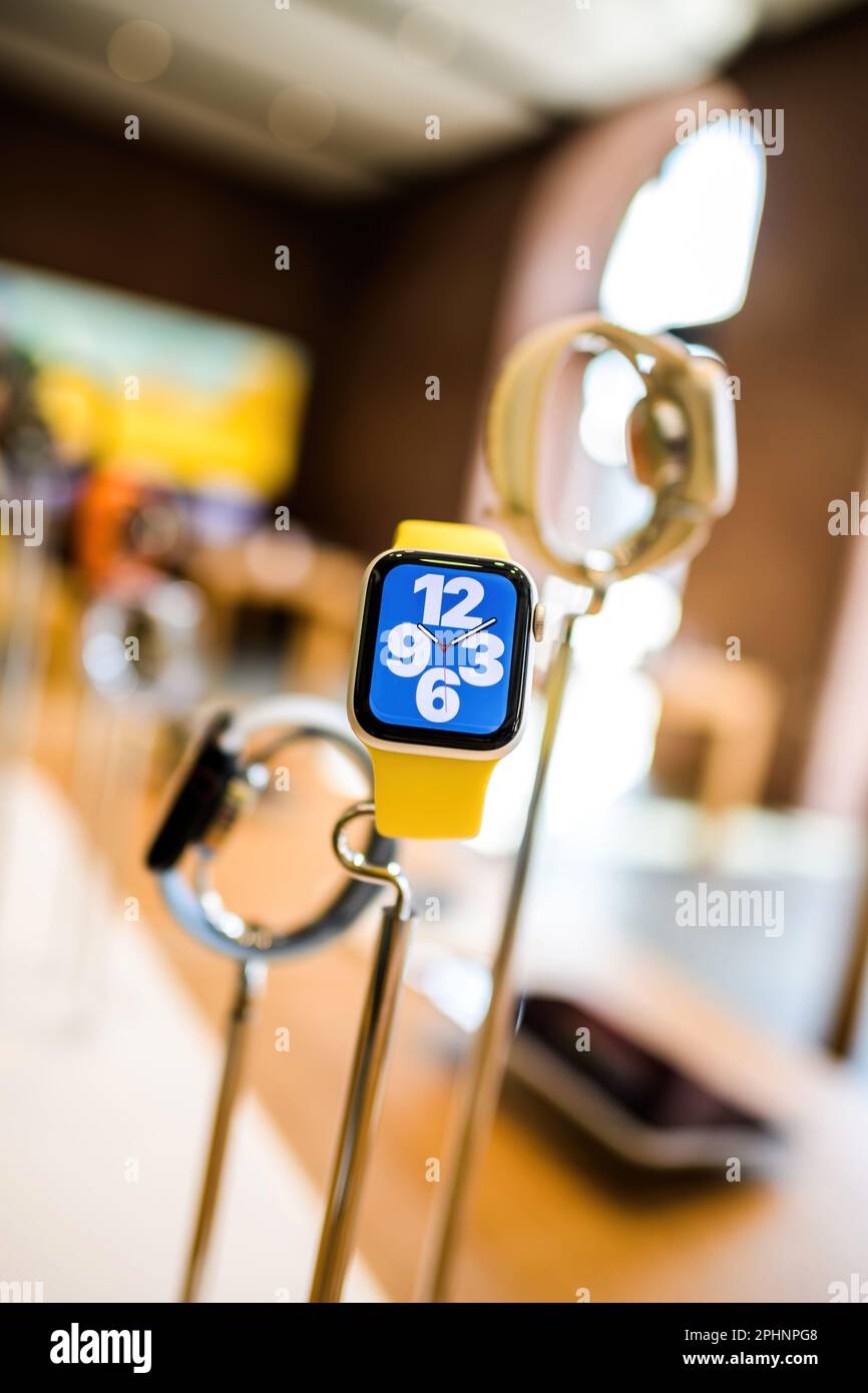 Paris, France - Mar 20, 2023: modern Apple Watch, perfect for tracking ...