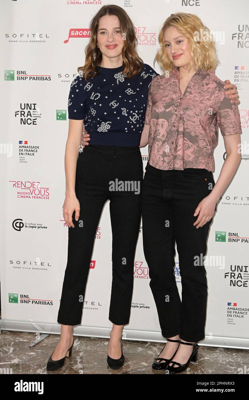 Rome, Italy. 29th Mar, 2023. Rebecca Marder (L) and Nadia Tereszkiewicz ...