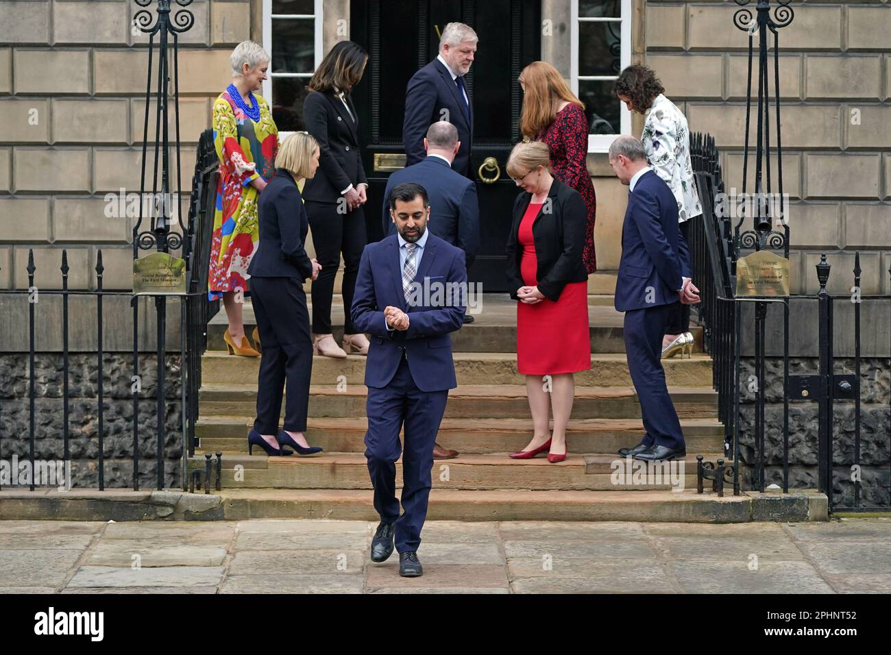 Newly elected First Minister of Scotland Humza Yousaf with his cabinet ...