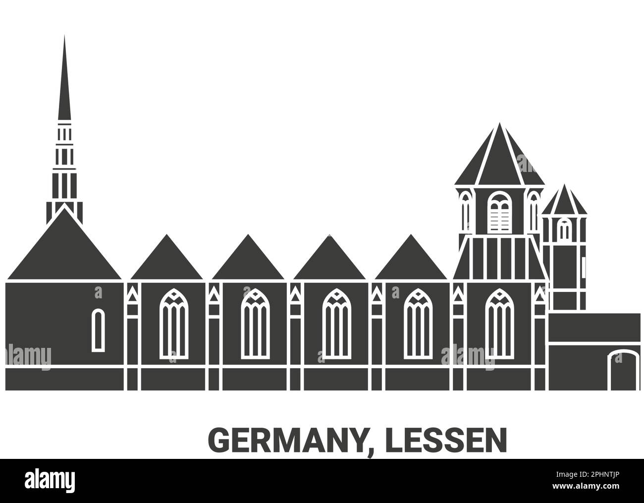 Germany, Lessen travel landmark vector illustration Stock Vector Image ...