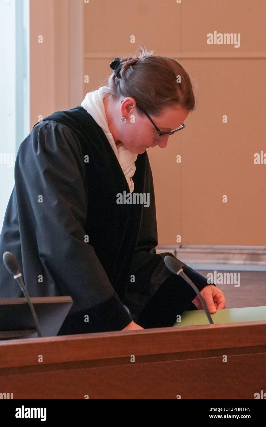 Koblenz, Germany. 29th Mar, 2023. Public prosecutor Desiree Demuth sits ...