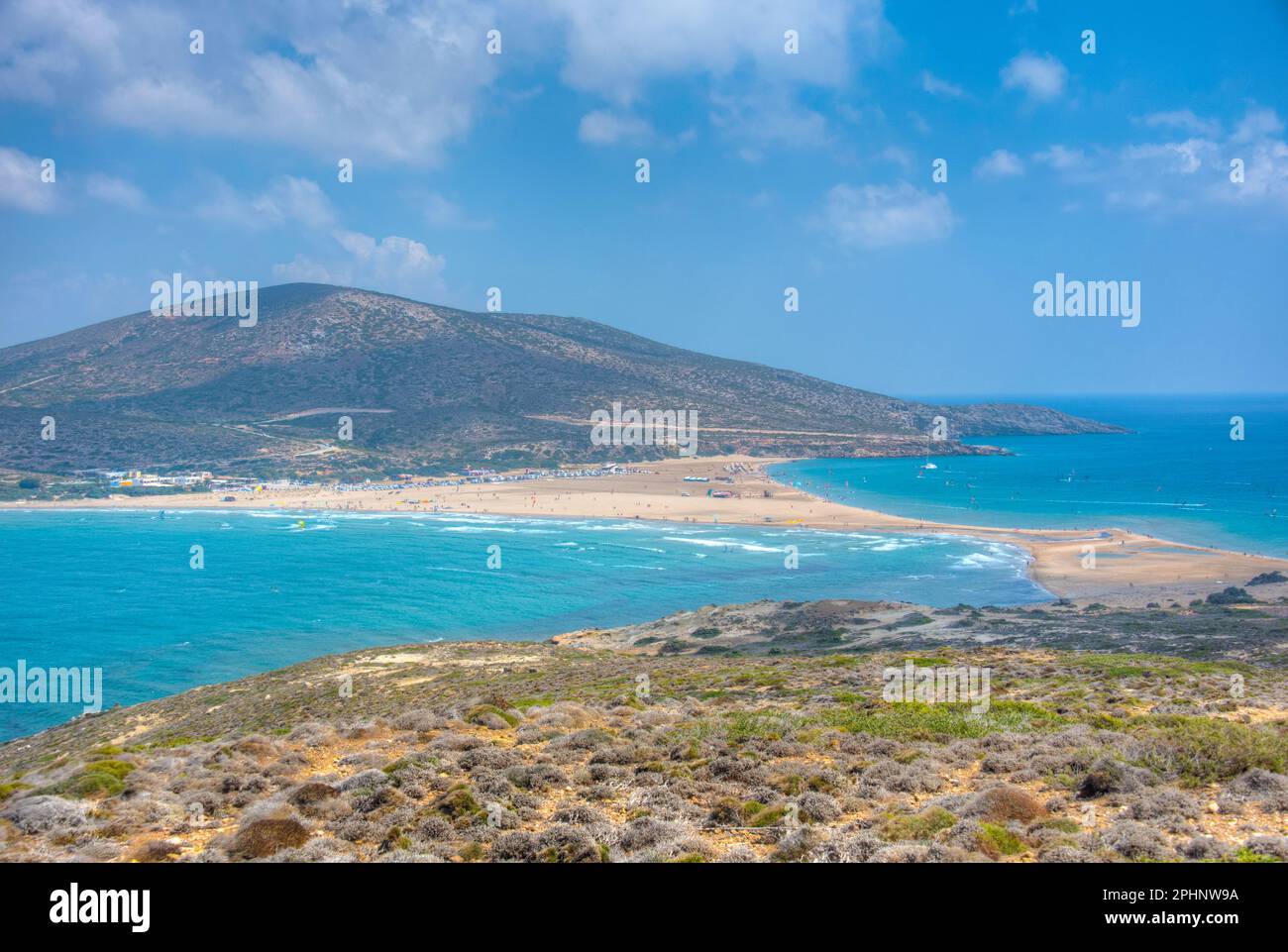Panorama of Prasonisi beach at Greek island Rhodes Stock Photo - Alamy