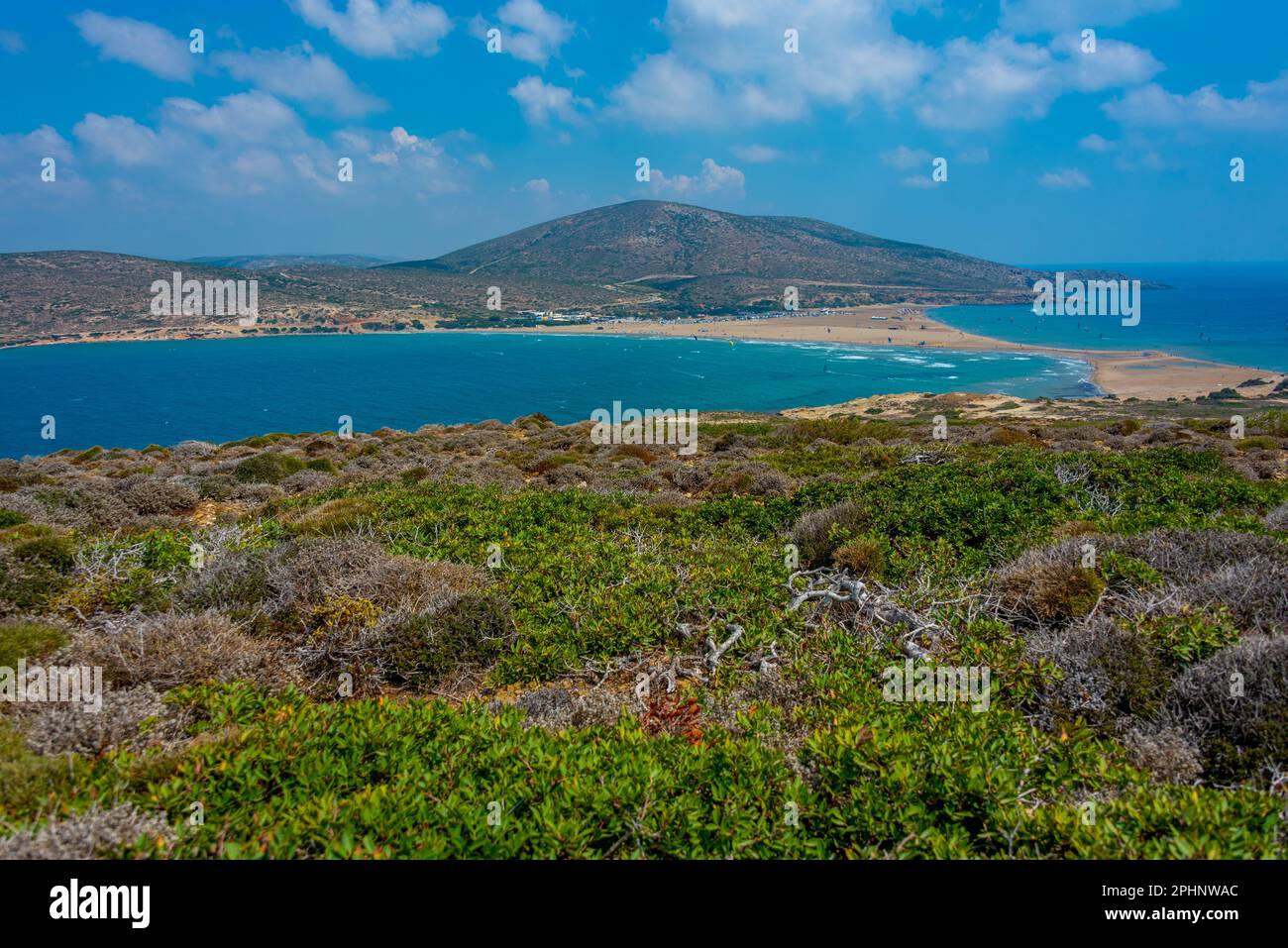 Panorama of Prasonisi beach at Greek island Rhodes Stock Photo - Alamy